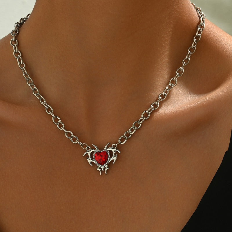 Wholesale Geometric Heart Diamond Clavicle Necklace JDC-NE-Bais002 ...