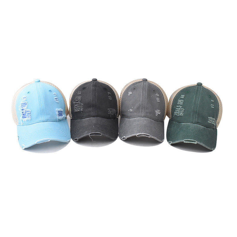 Wholesale Cotton Washed Distressed Hole Baseball Cap JDC-FH-ErXu005 ...