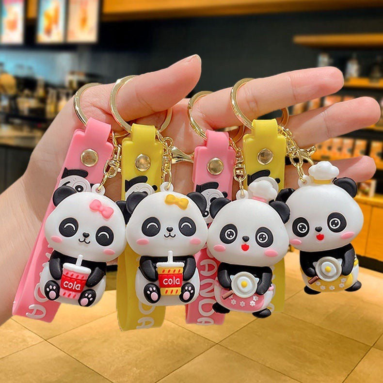 Wholesale Panda Keychain Cute Panda Pendant Cartoon Couple's Schoolbag ...