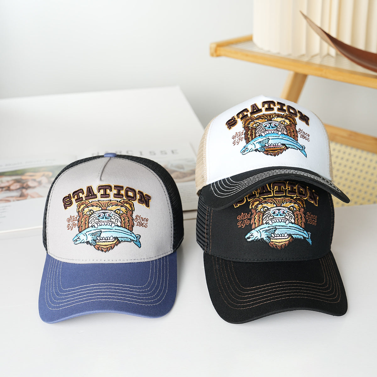 Wholesale Hard top three-dimensional baseball cap fishing casual hat 5 ...