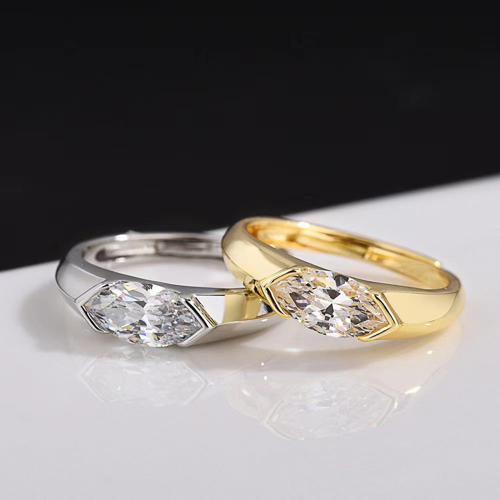 Wholesale Alloy Diamond Diamond Quadrilateral Zircon Ring JDC-RS-Yud023 ...