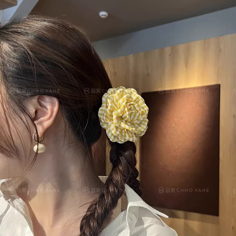 Wholesale Popular Ins Plaid Flower Clip New Fresh Back of Head Simple ...
