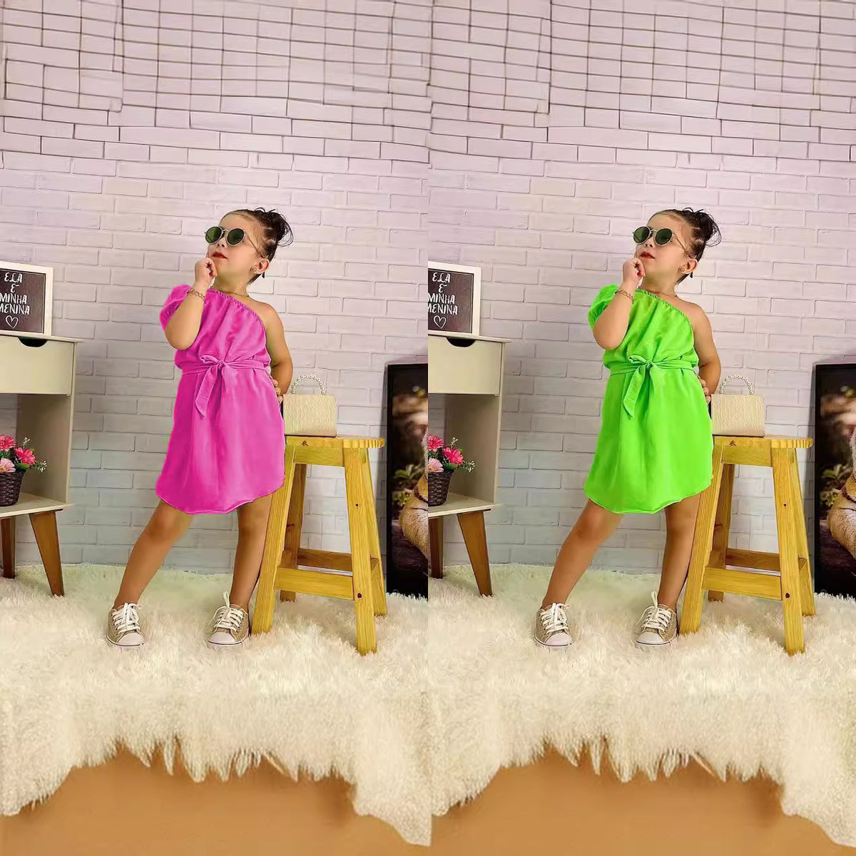 Wholesale Off-shoulder Puff Sleeve Children's Dress JDC-CTS-YaYaMi029 ...