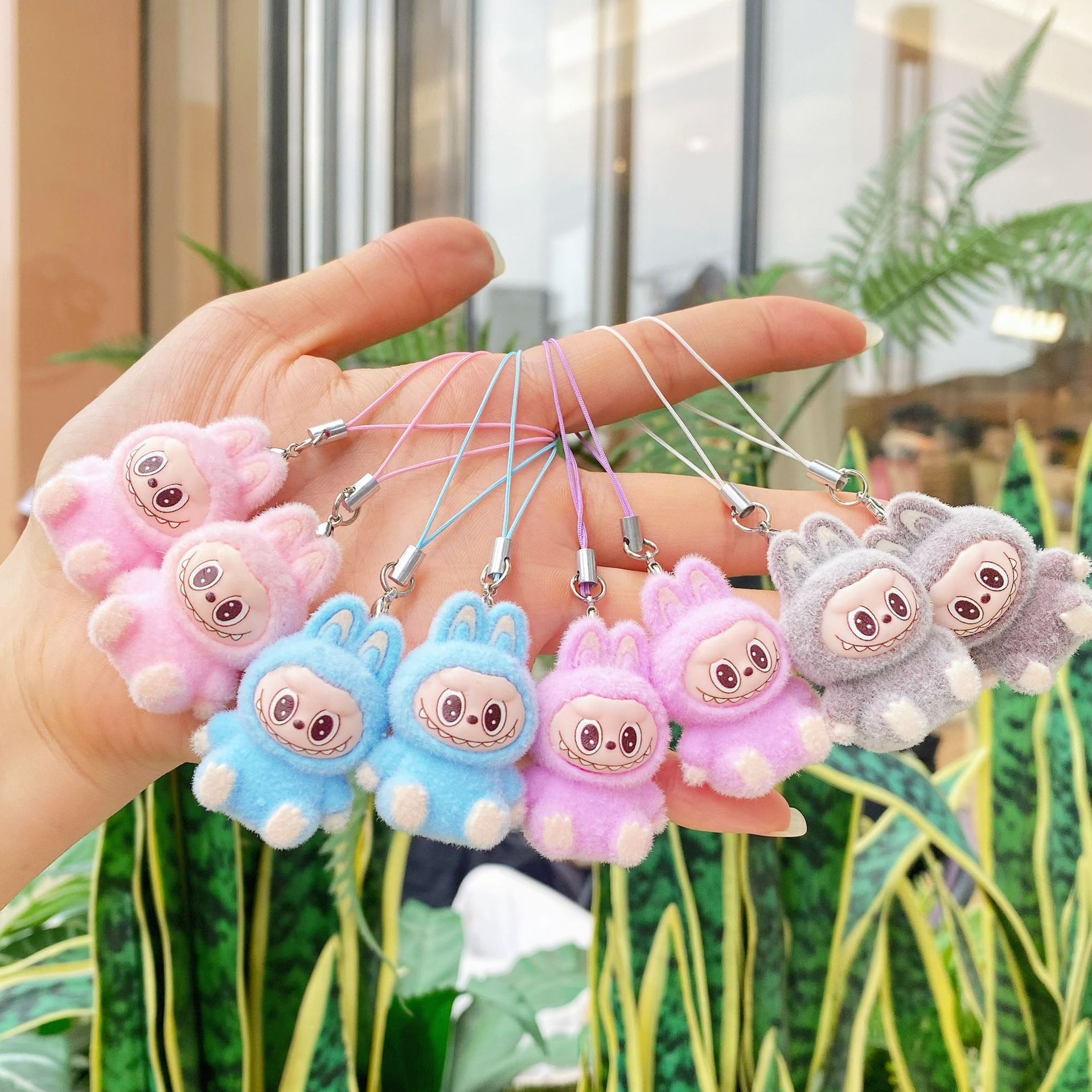 Wholesale Flocked cute cartoon keychain — JOYASDECHINA WHOLESALE JEWELRY