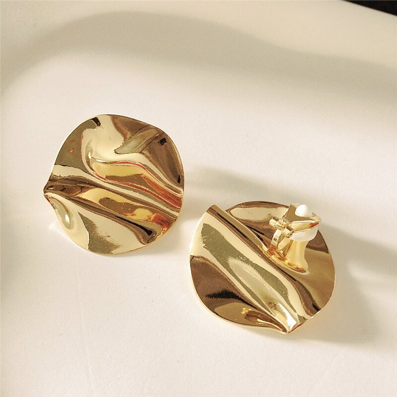 Wholesale Earless hole retro cool style geometric irregular ear clip g ...