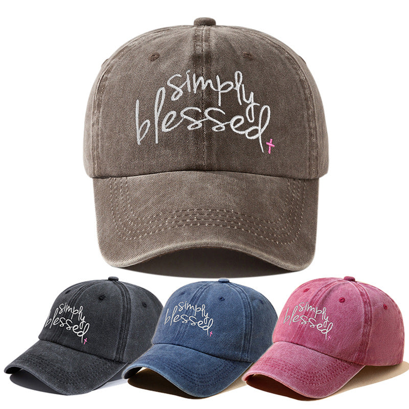 Wholesale Polyester Embroidered English Letters Washed Distressed ...