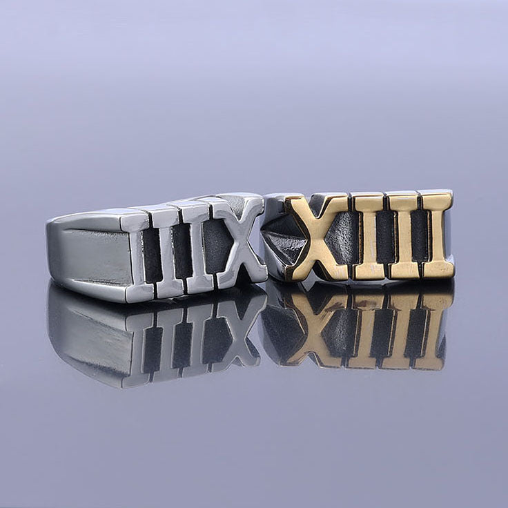 Wholesale Stainless Steel Simple Roman Numeral XIII Ring JDC-RS-MoEr004 ...