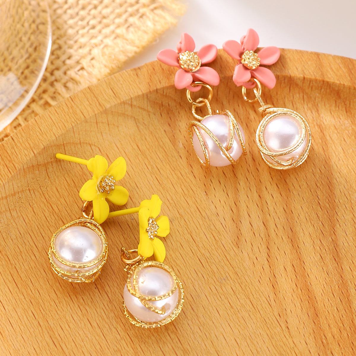 Wholesale Pearl Florets Alloy Earrings JDC-ES-QingWen002 — JOYASDECHINA ...