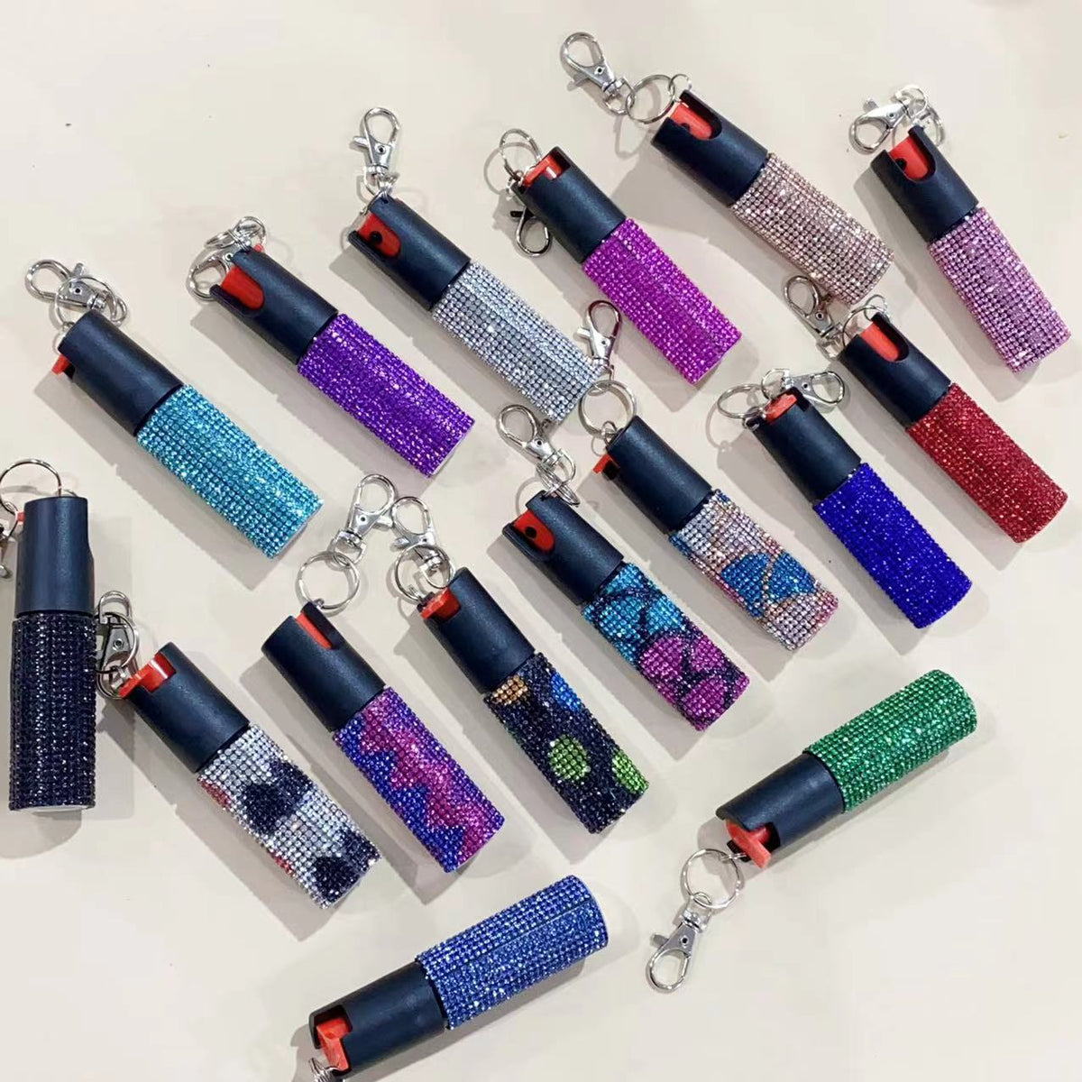 Wholesale Plastic Diamond Inlaid Portable Press Type Keychain JDC-KC ...