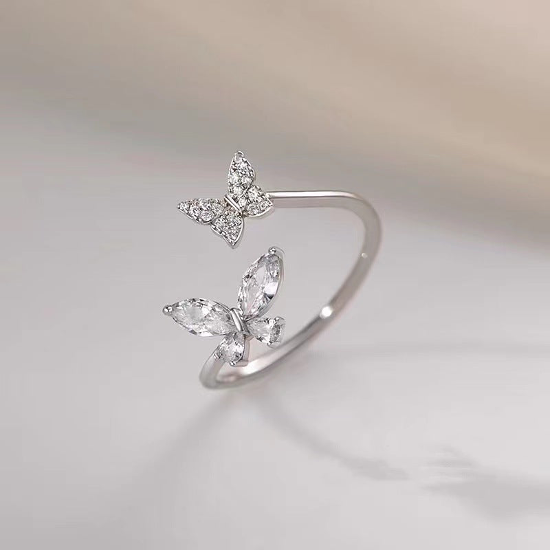 Wholesale Butterfly ring, female niche design, high-end, light luxury ...