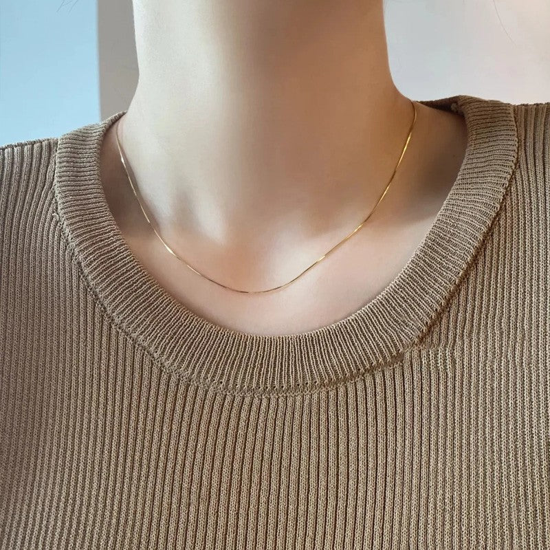 Wholesale Plain chain wearable pendant necklace strip rose gold chain ...