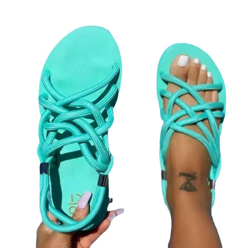 Wholesale solid color beach flip-flops fashion high heel wedge heel ...
