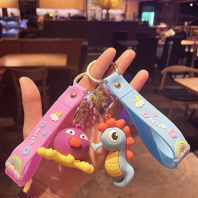 Wholesale cartoon creative ocean series silicone cartoon doll keychain ...