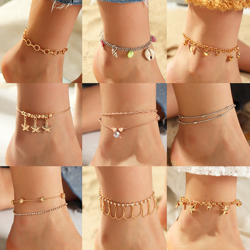 Wholesale beach style foot chain with diamond claw Anklets JDC-AS-e262 ...