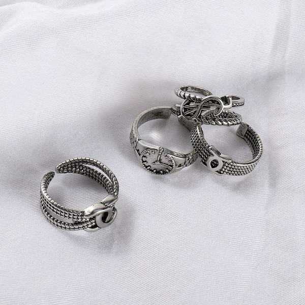 Jewelry Wholesale Wholesale Alloy Alphabet Clock Rings MOQ≥2 JDC-RS ...